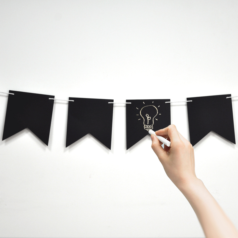 Party Maker. BUNTING DE PAPEL NEGRO CON GIS PARA PERSONALIZAR
