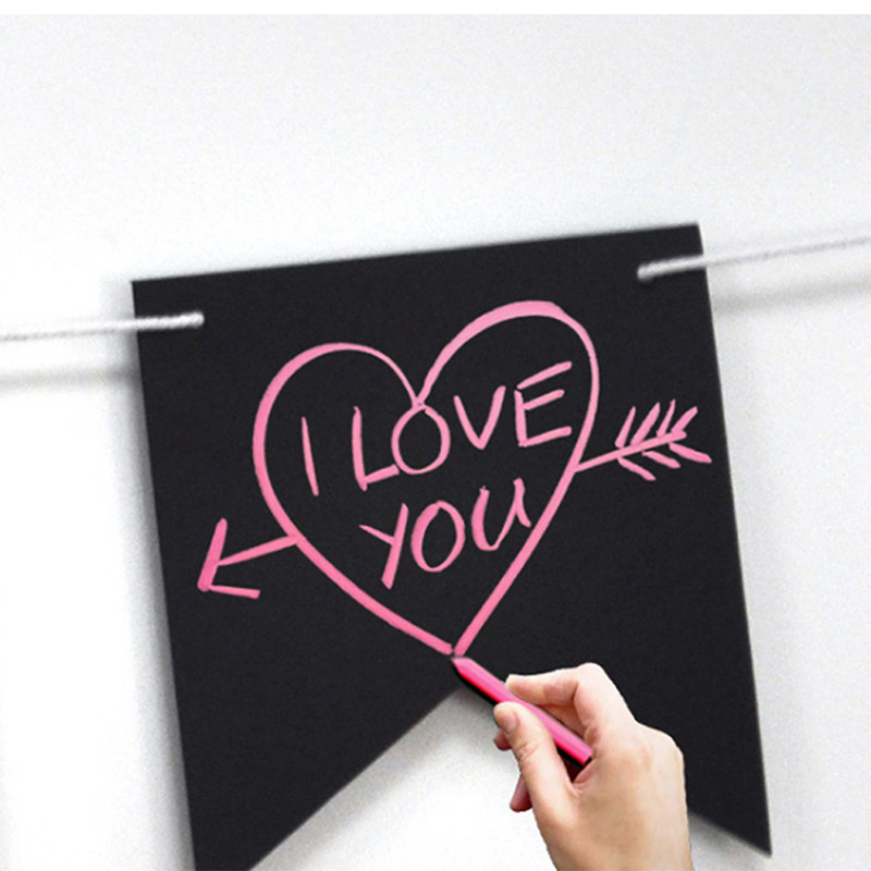 Party Maker. BUNTING DE PAPEL NEGRO CON GIS PARA PERSONALIZAR