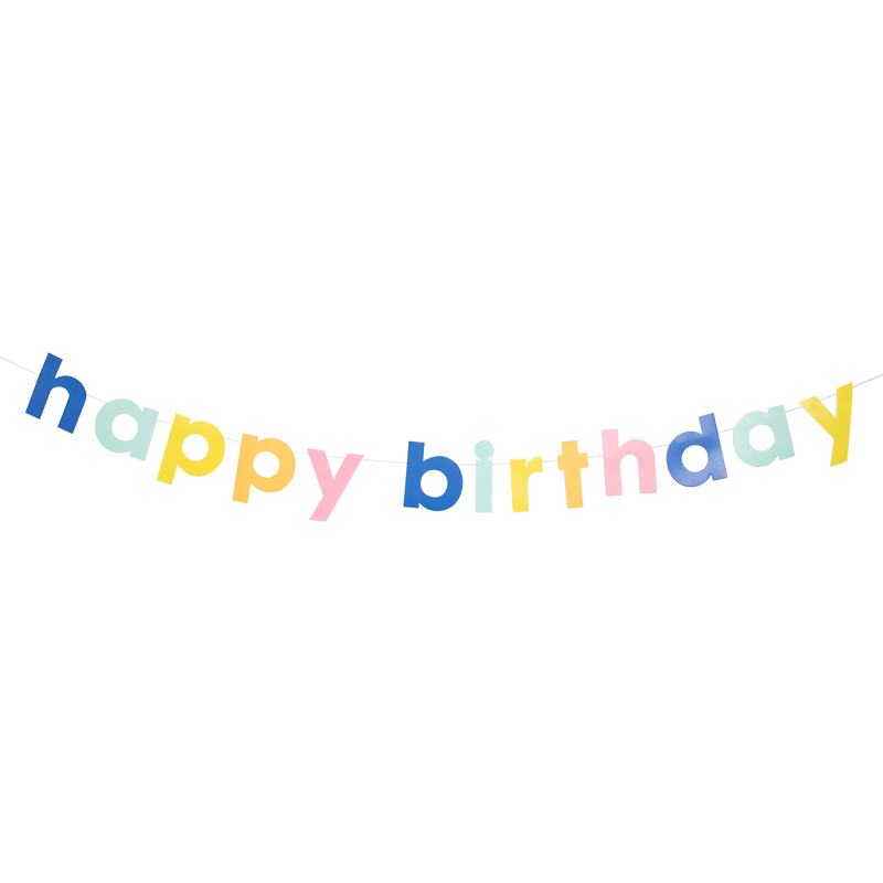 Party Maker. BANNER HAPPY BIRTHDAY COLORES NEÓN 1x